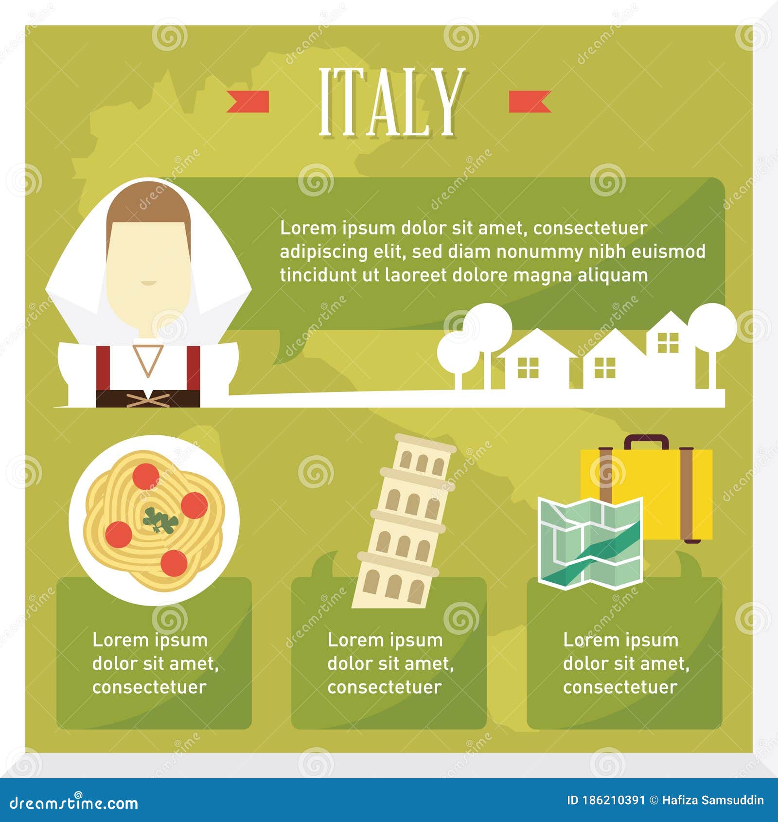Italy Travel Infographic. Vector Illustration Decorative Design Stock ...