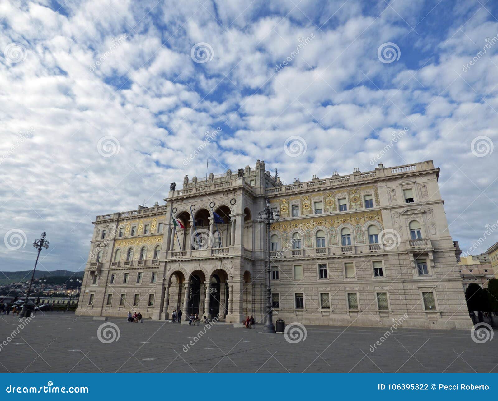 Italy, Trieste, the Main Square and the Prefecture Stock Photo - Image ...