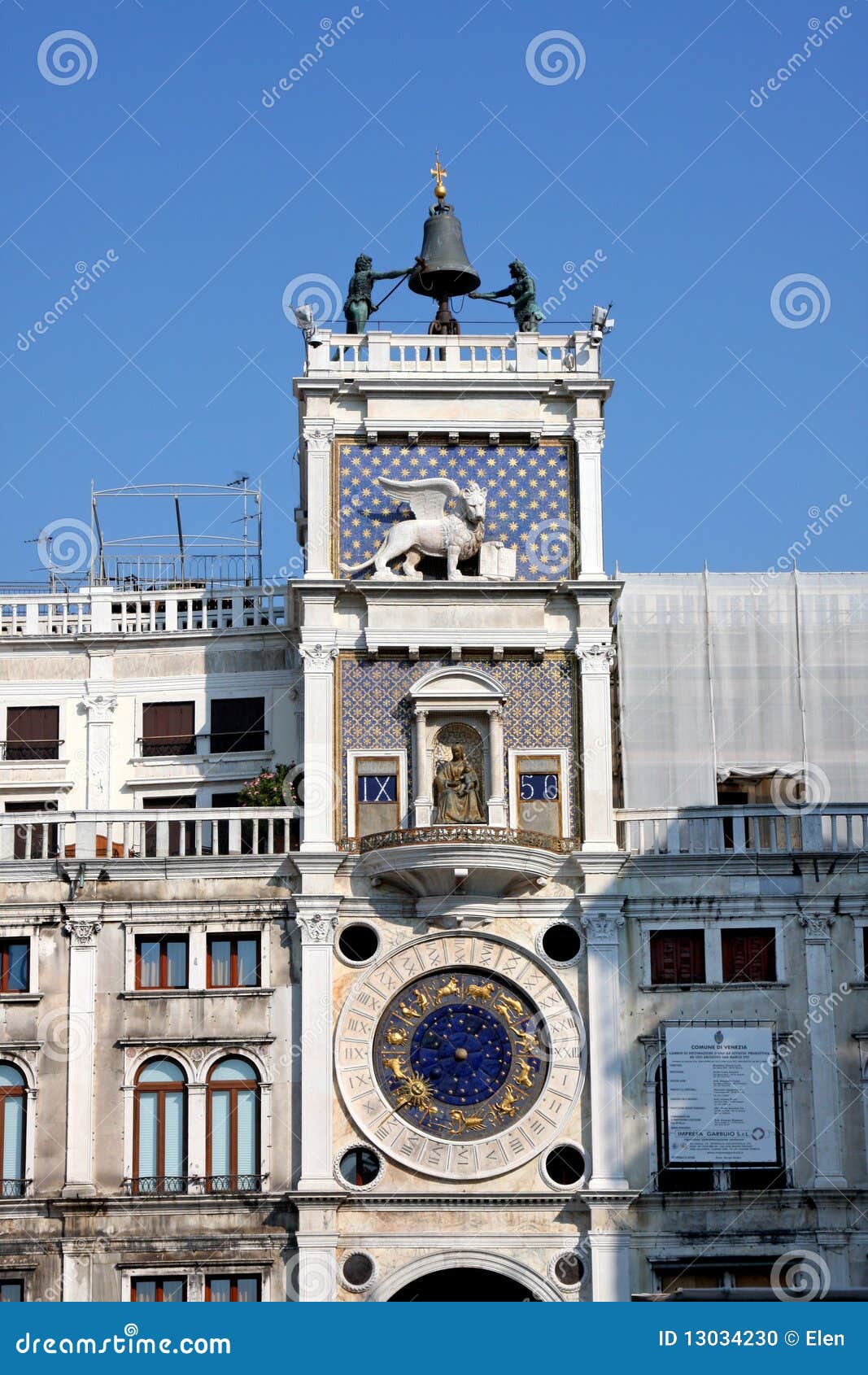Italy. Venetian Tower Clock Stock Photo - Image of building, city: 13034230