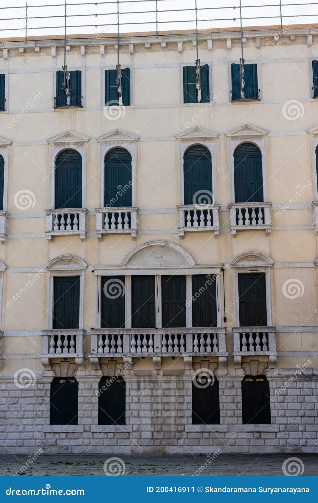 Italy, Venice, a Large White Building Stock Image - Image of outdoors ...