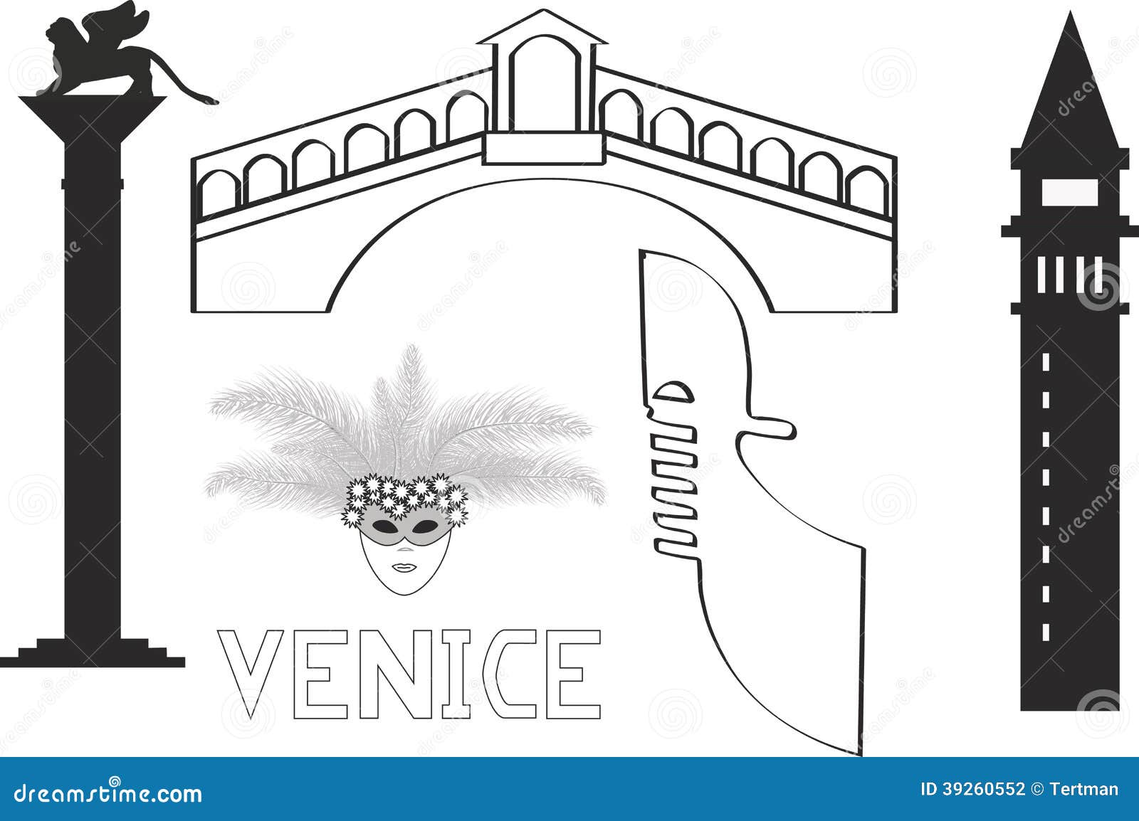 Italy, Venice Architecture Line Skyline Illustration. Linear Vector ...