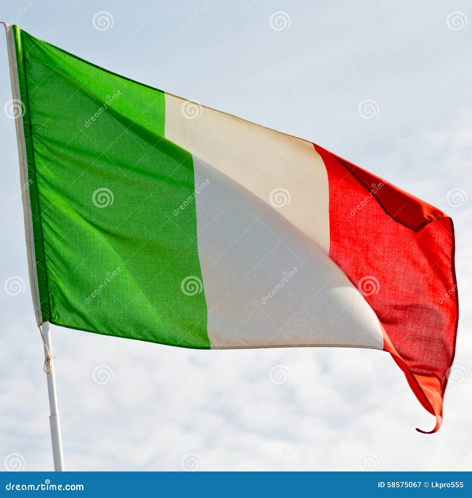 Italy Waving Flag in the Blue Sky Colour and Wave Stock Image - Image ...