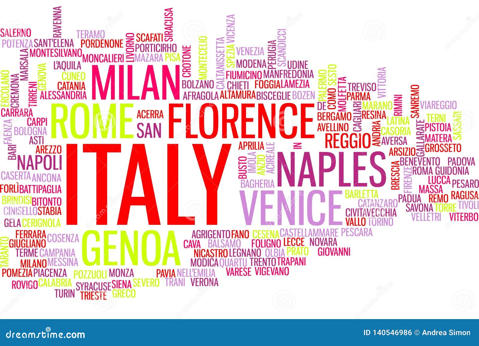 Italy word cloud stock illustration. Illustration of genova - 140546986