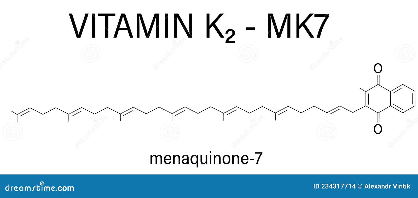 Menaquinone Molecule, Molecular Structure, Vitamin K2, Ball And Stick ...