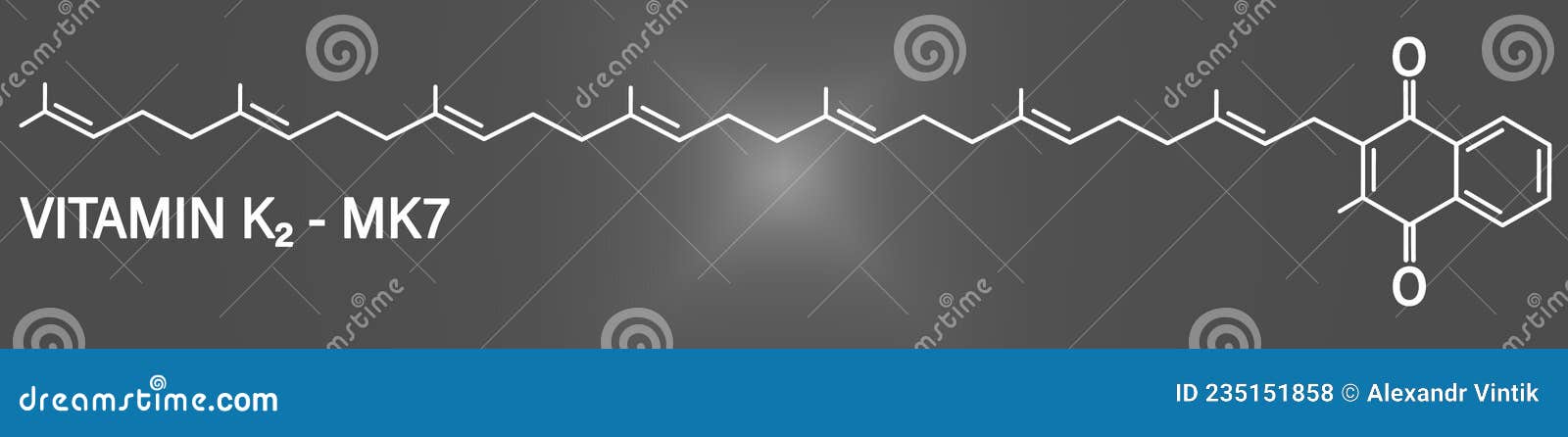 Itamin K2 or Menaquinone Molecule. Skeletal Formula. Menaquinone-7. MK7 ...