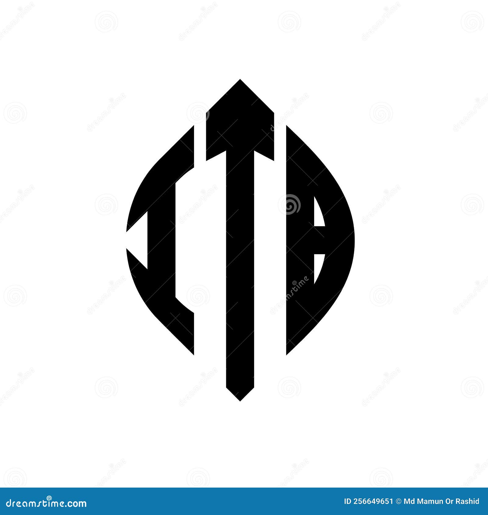 ITB Circle Letter Logo Design With Circle And Ellipse Shape. ITB ...