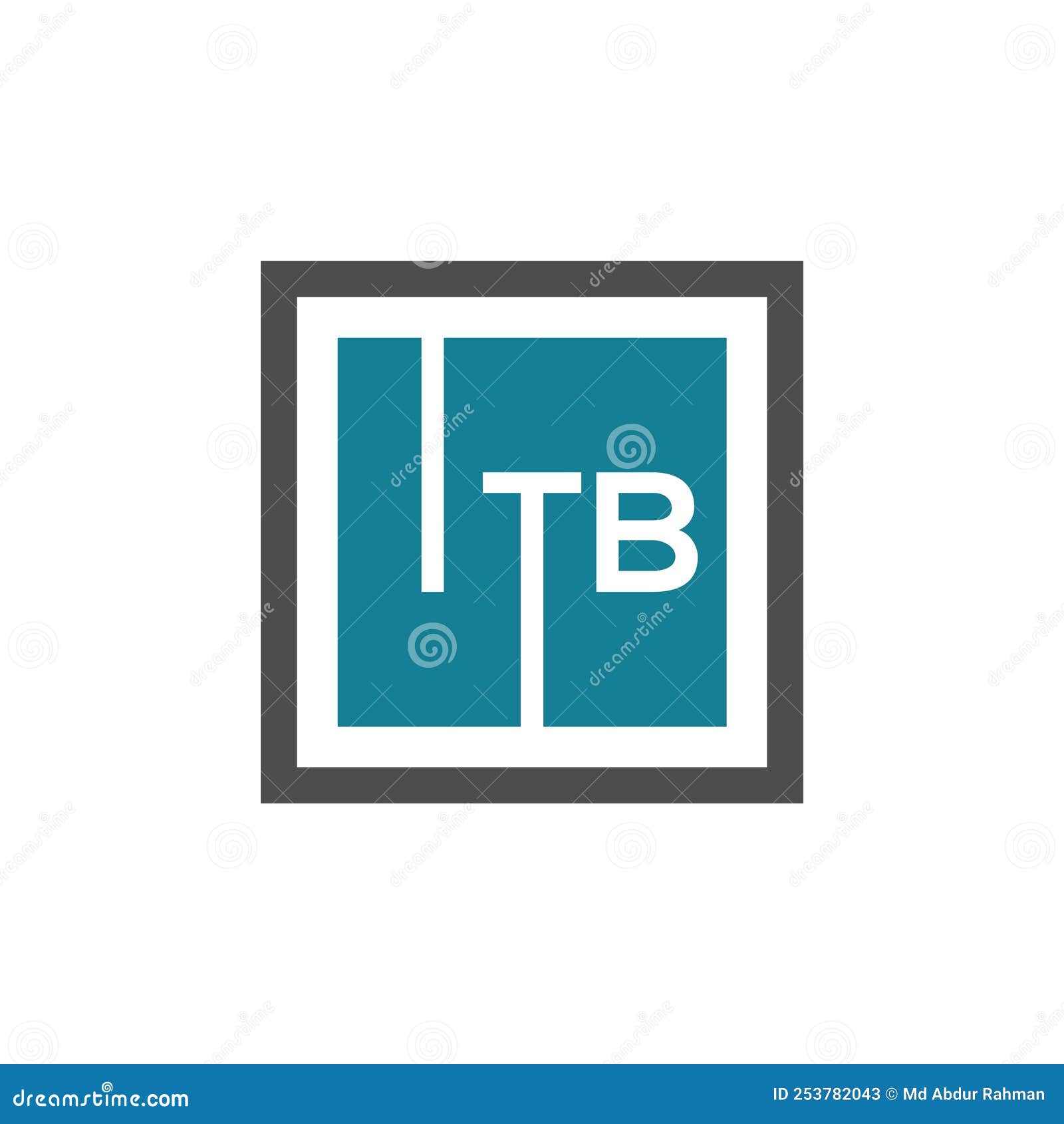 ITB Letter Logo Design on WHITE Background. ITB Creative Initials ...