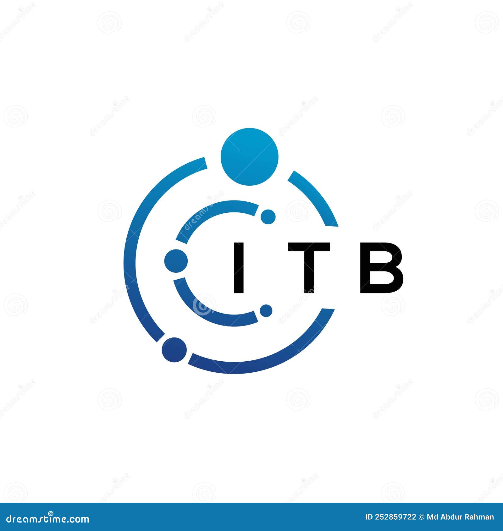 ITB Letter Technology Logo Design on White Background. ITB Creative ...