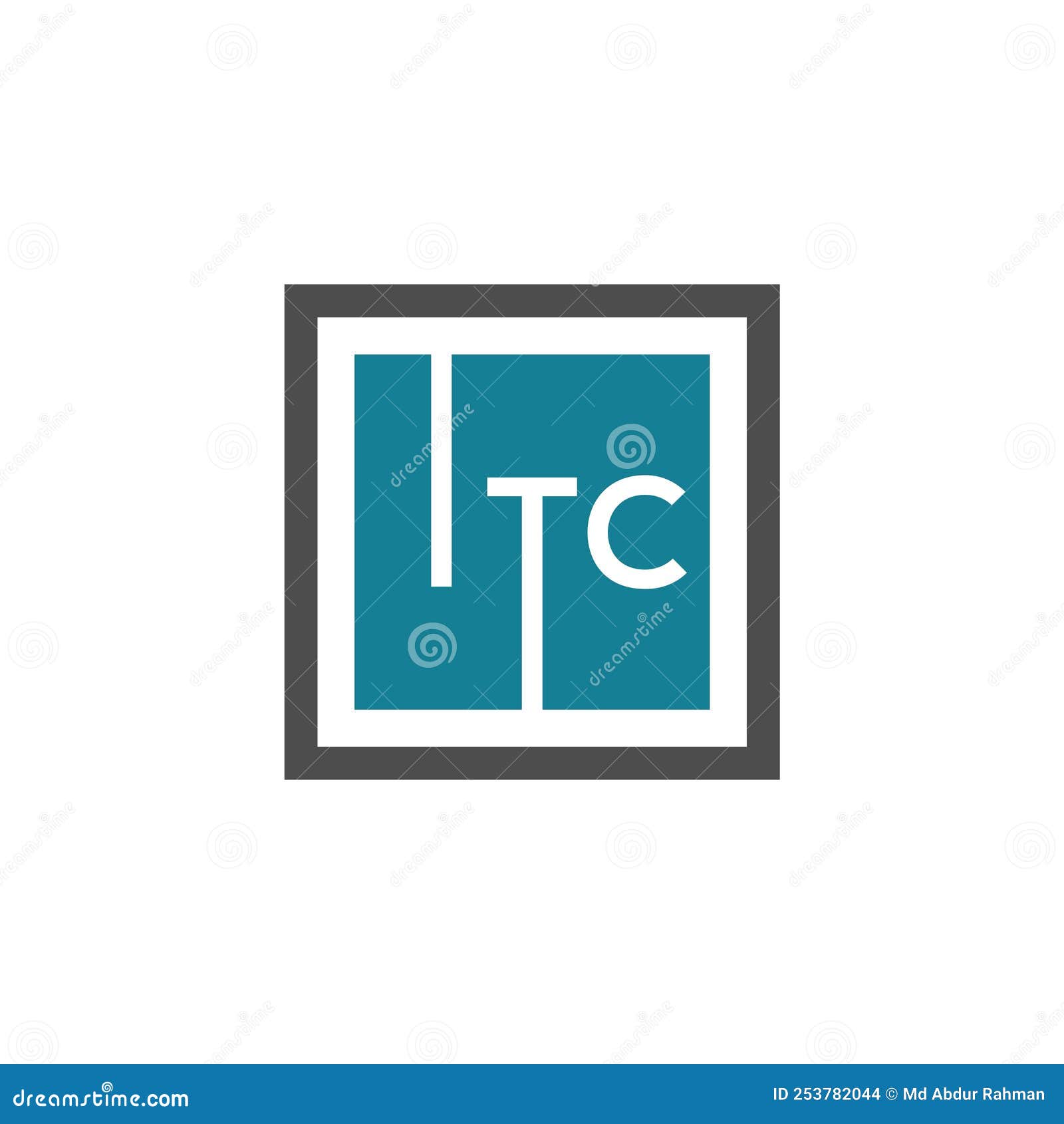 ITC Letter Logo Design on WHITE Background. ITC Creative Initials ...