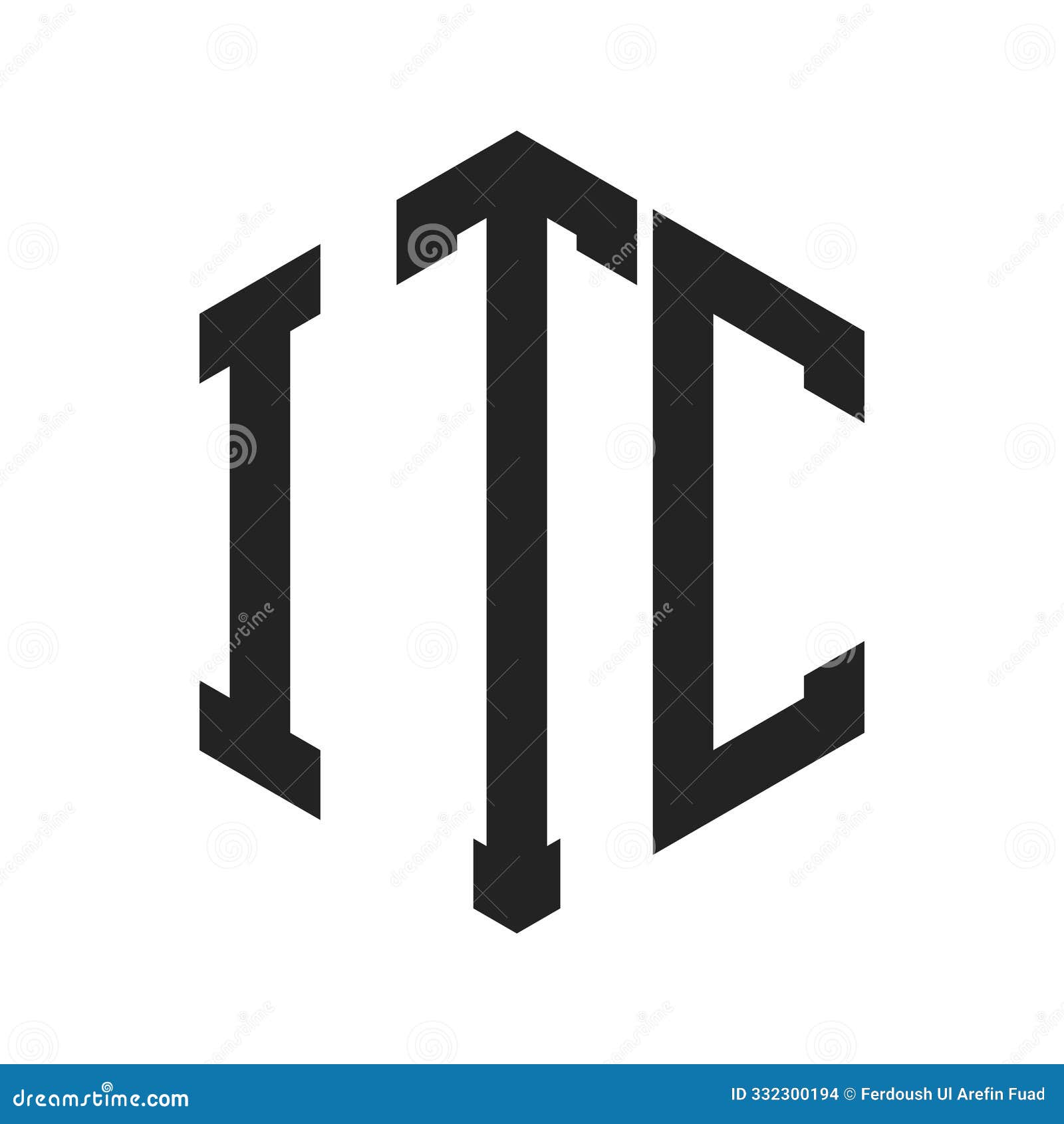 ITC Logo Design. Initial Letter ITC Monogram Logo Using Hexagon Shape ...