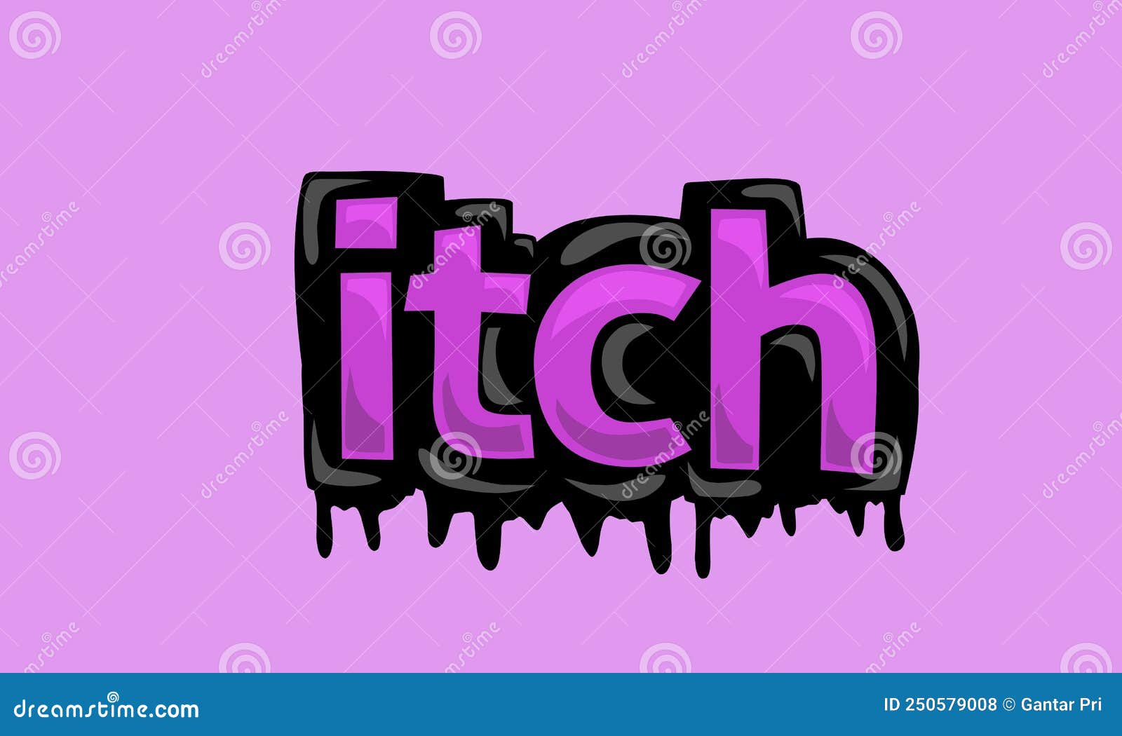 ITCH Writing Vector Design on Pink Background Stock Vector ...