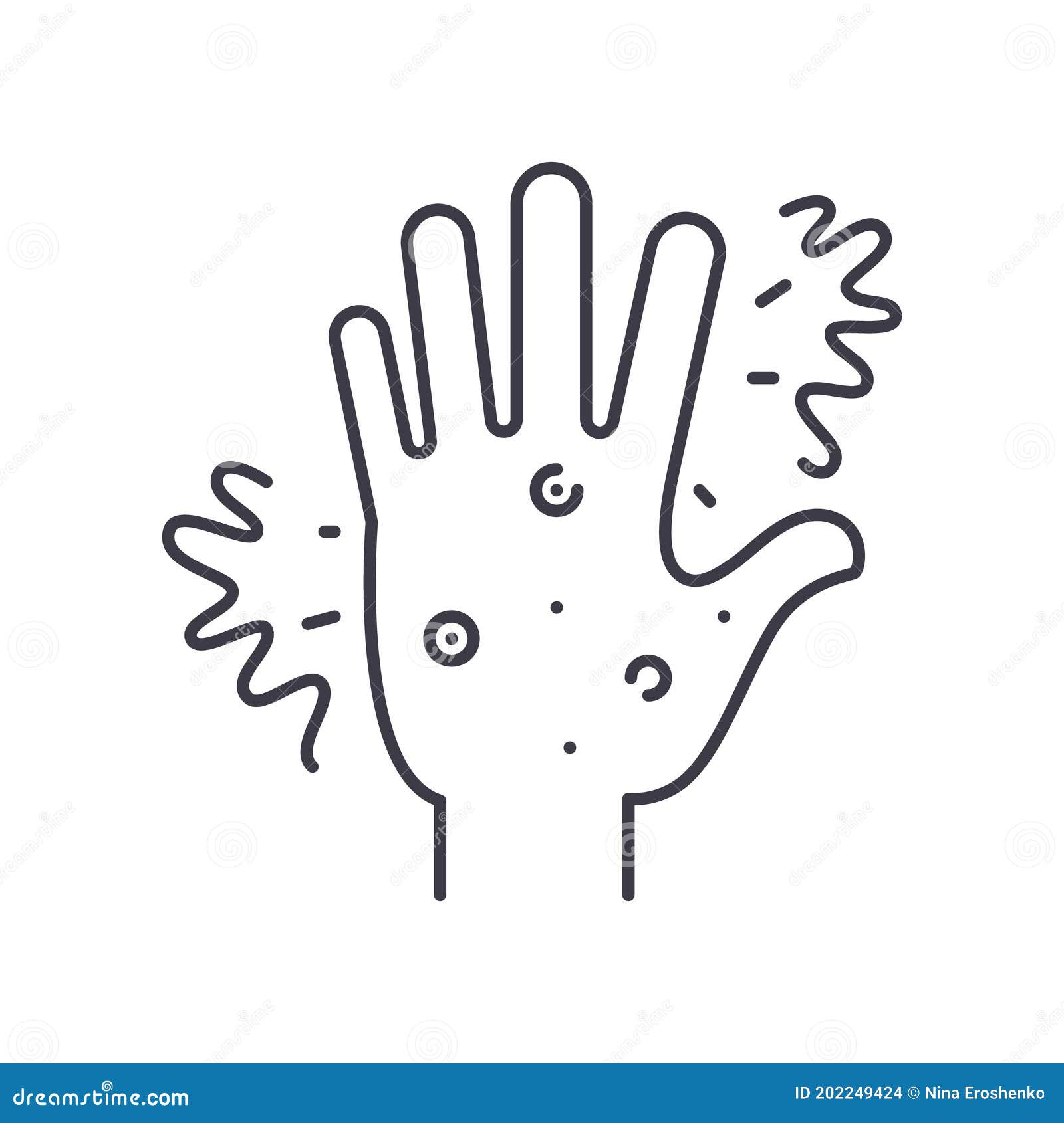 Itching and Rash Icon, Linear Isolated Illustration, Thin Line Vector ...