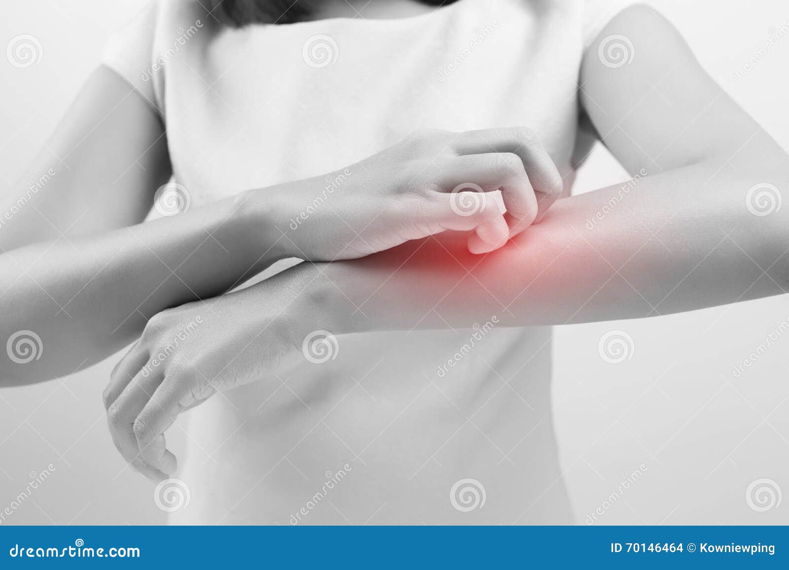 Itching in a Woman stock photo. Image of healthy, bite - 70146464