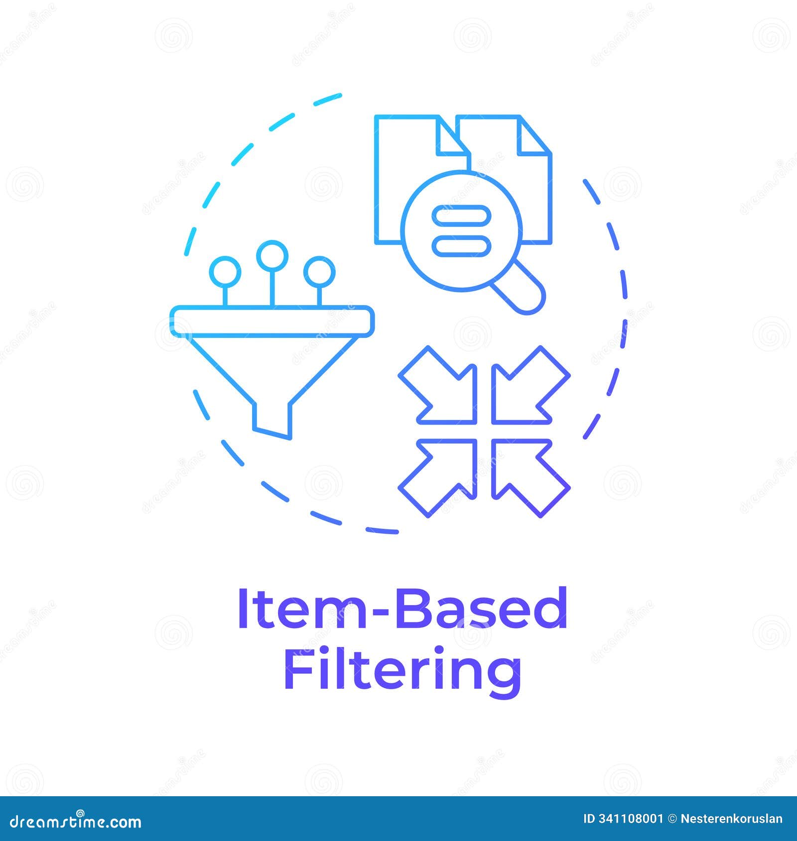 Item-based Filtering Blue Gradient Concept Icon Stock Illustration ...