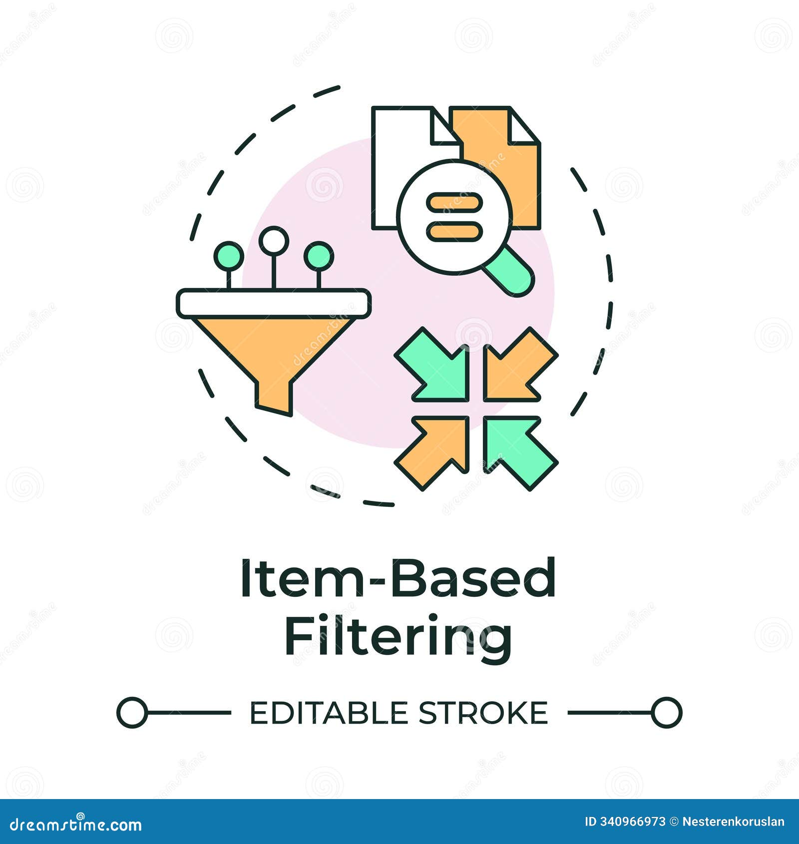 Item-based Filtering Multi Color Concept Icon Stock Illustration ...