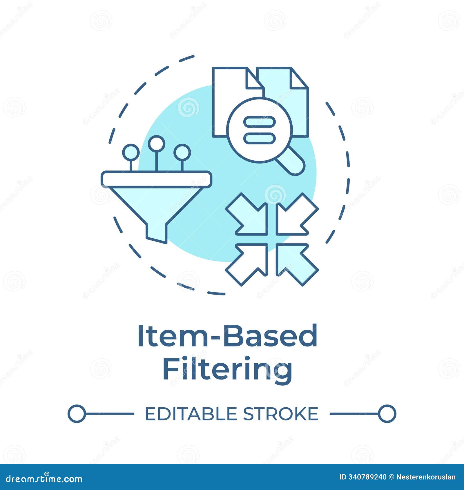 Item-based Filtering Multi Color Concept Icon Cartoon Vector ...