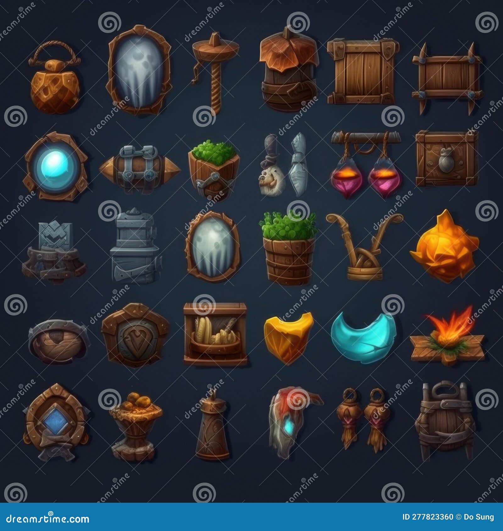 Item game 2d stock illustration. Illustration of adventure - 277823360