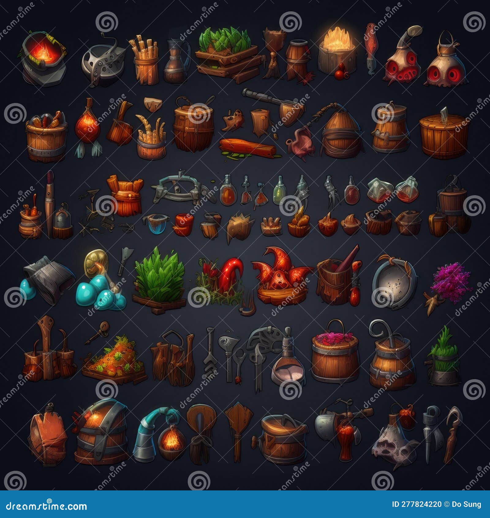 Item game 2d stock illustration. Illustration of items - 277824220