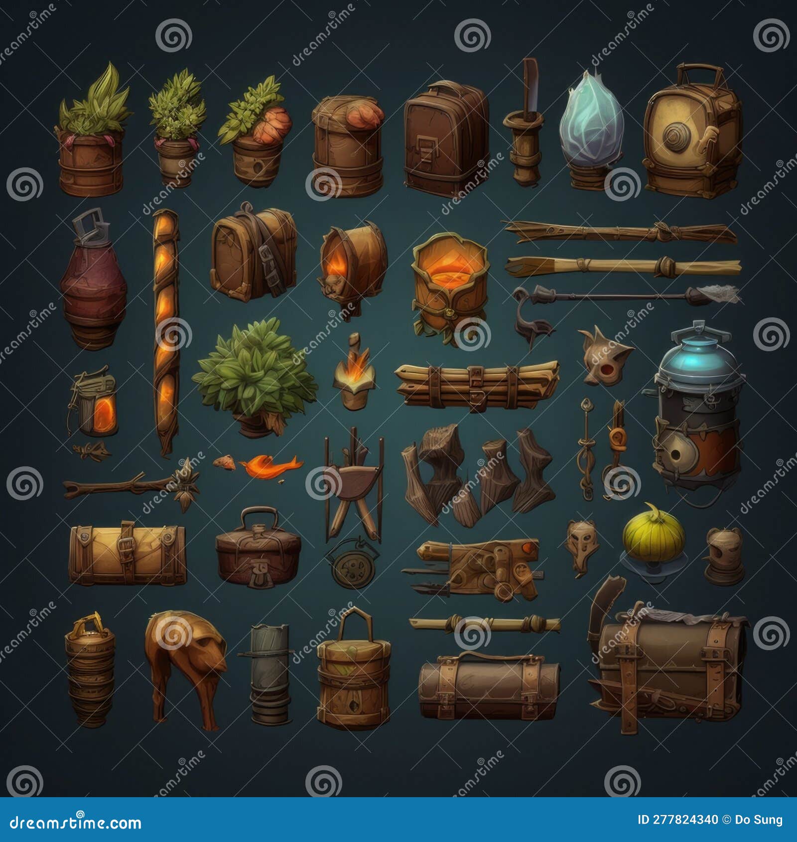 Item game 2d stock illustration. Illustration of color - 277824340