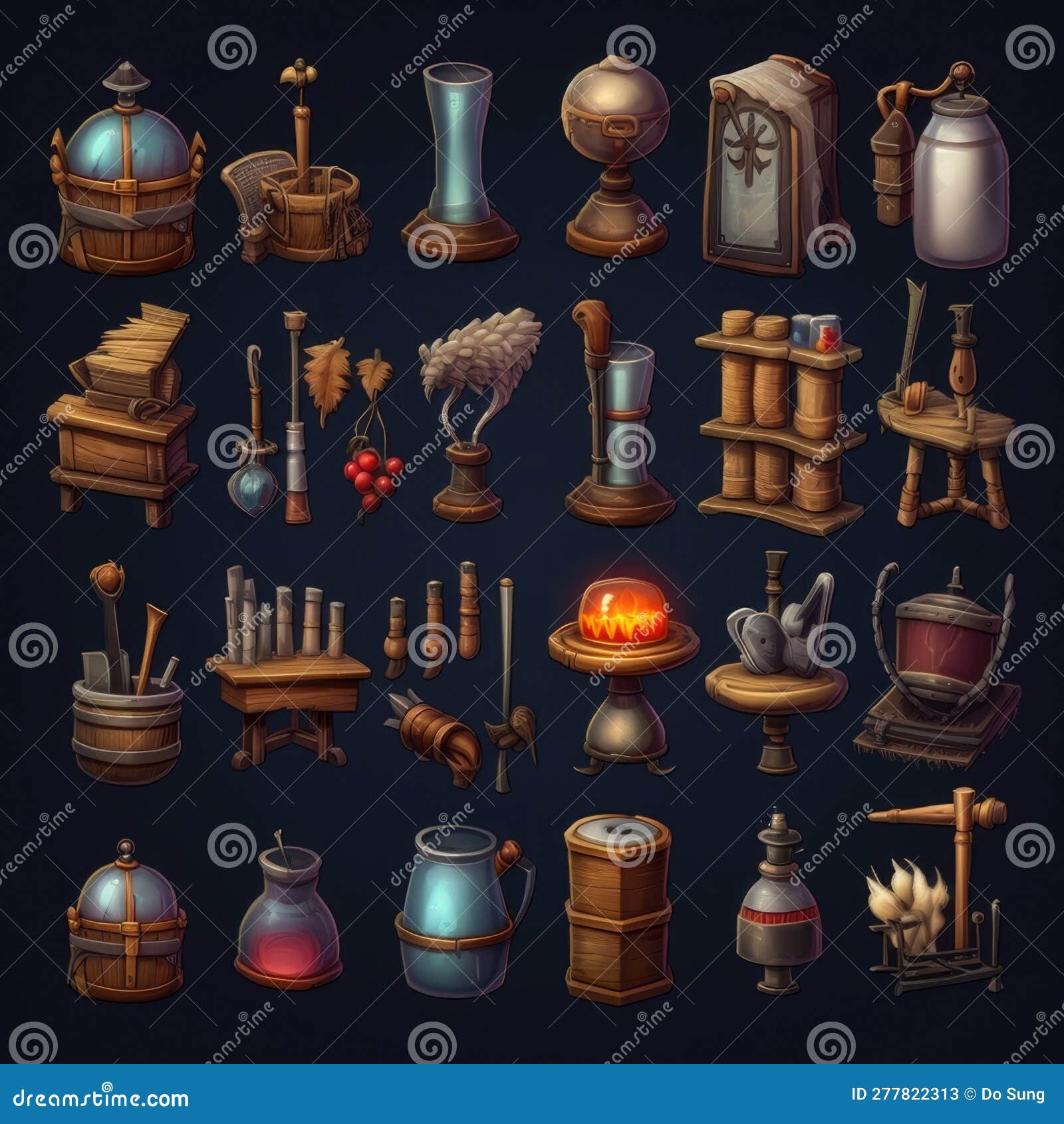 Item game 2d stock illustration. Illustration of fantasy - 277822313