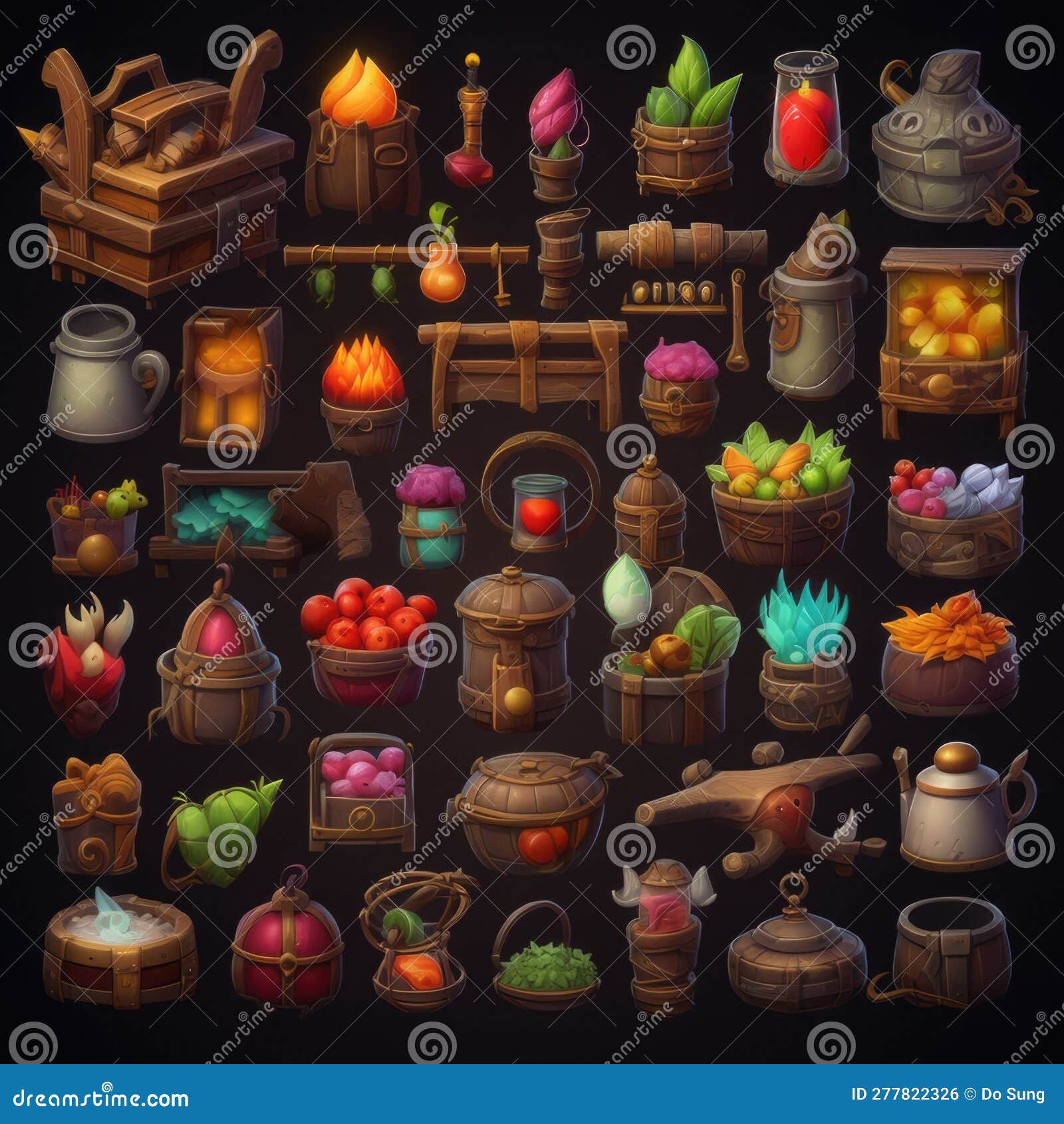 Item game 2d stock illustration. Illustration of imagination - 277822326