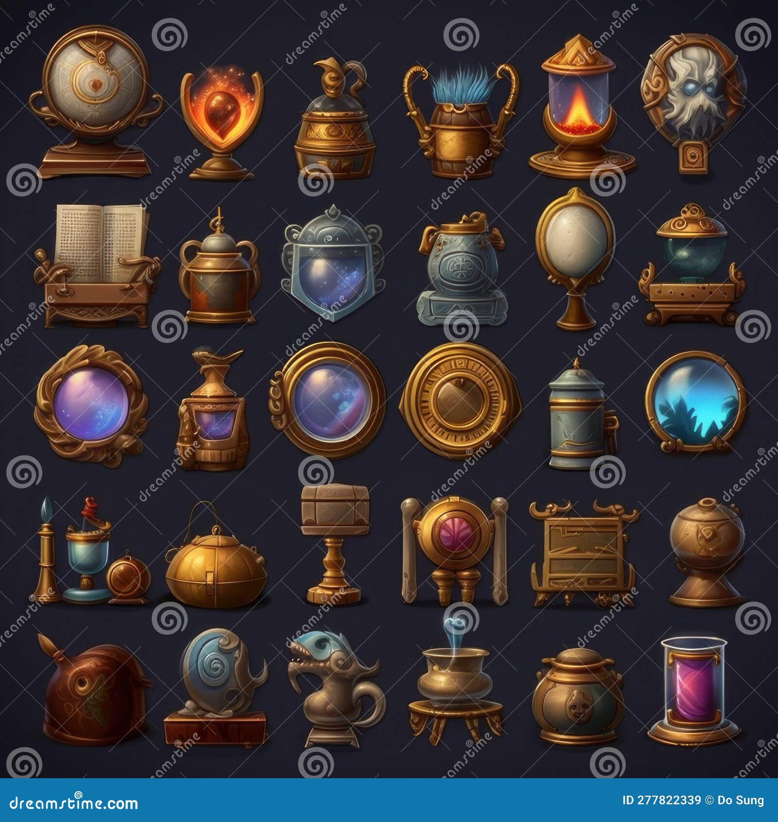 Item game 2d stock illustration. Illustration of items - 277822339