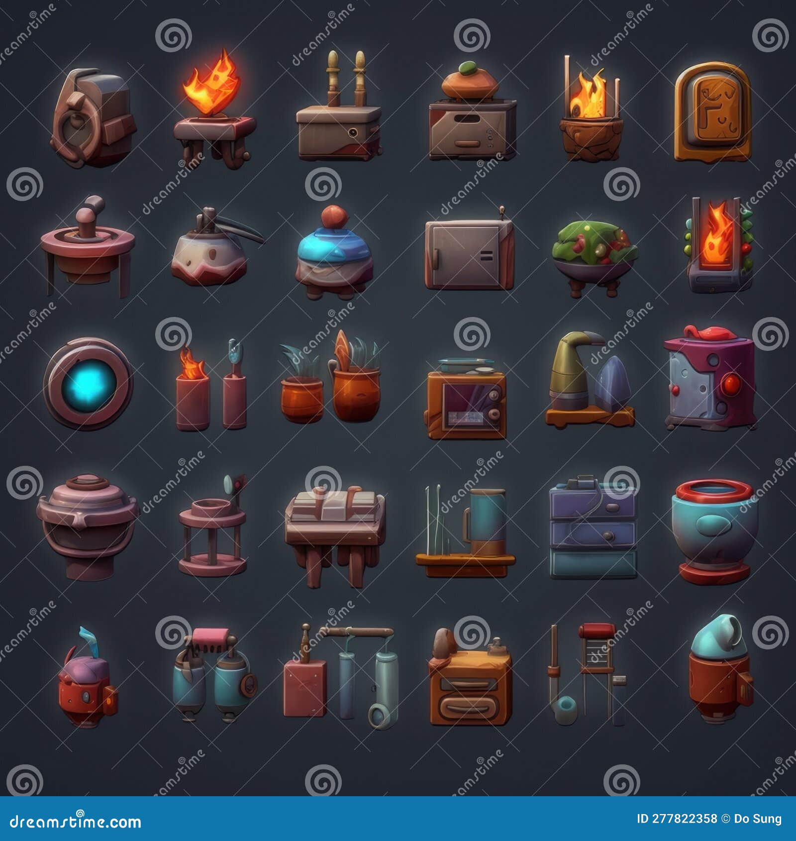 Item game 2d stock illustration. Illustration of items - 277822358