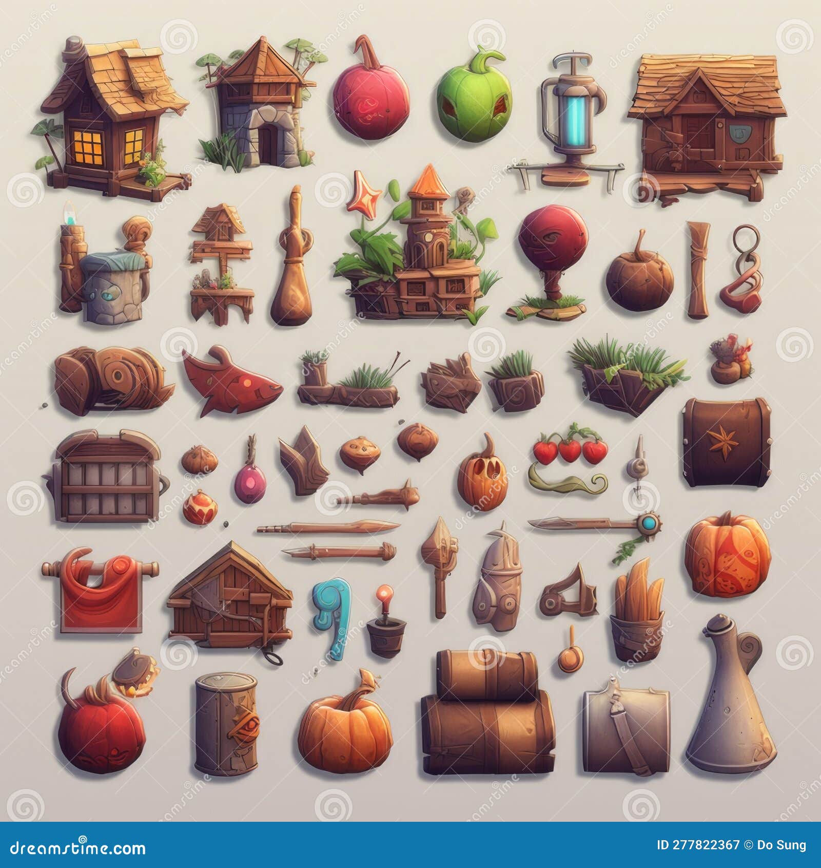 Item game 2d stock illustration. Illustration of color - 277822367