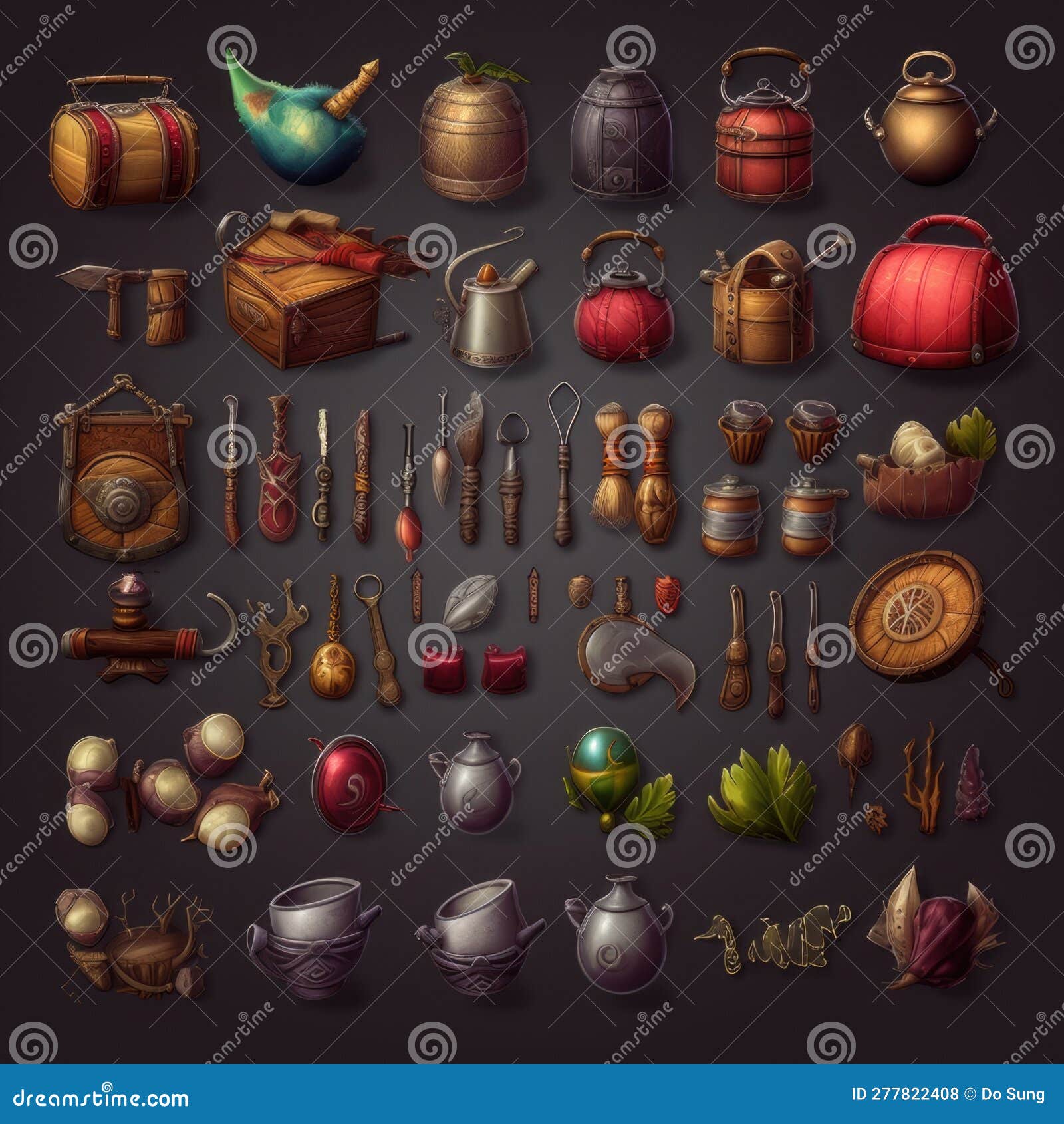 Item game 2d stock illustration. Illustration of weapons - 277822408