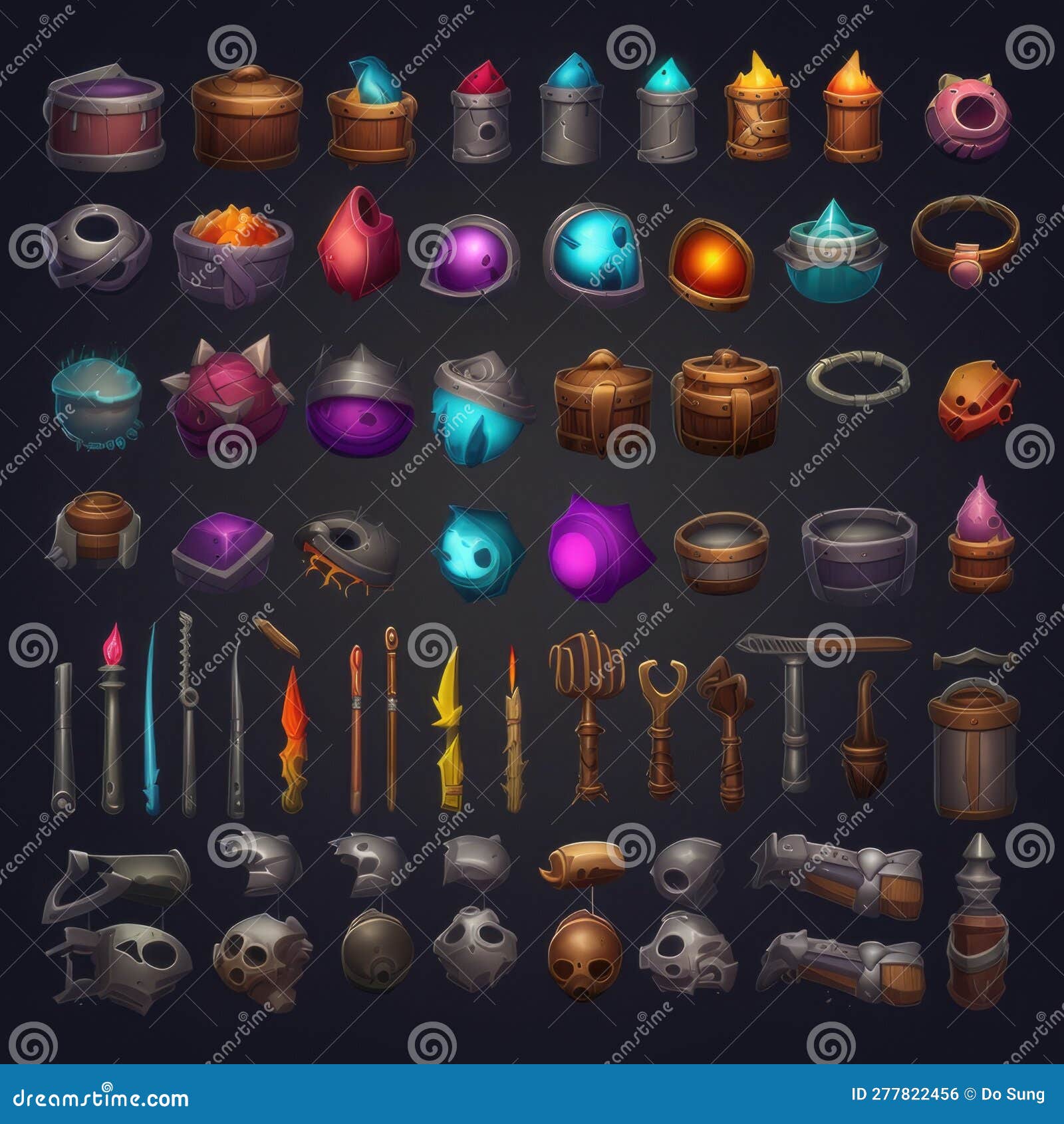 Item game 2d stock illustration. Illustration of power - 277822456