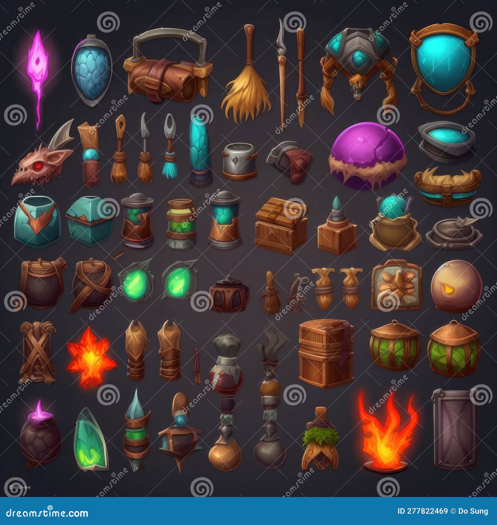 Item game 2d stock illustration. Illustration of items - 277822469