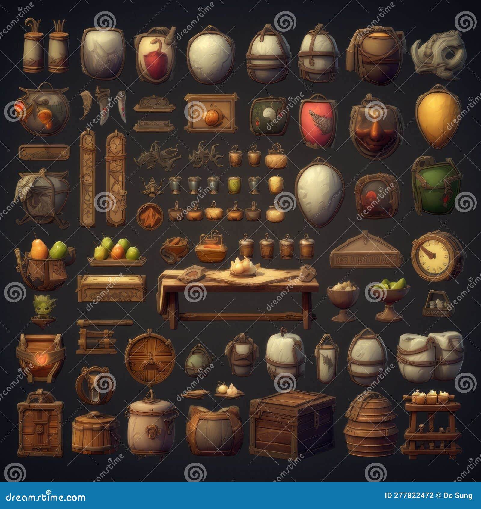 Item game 2d stock illustration. Illustration of size - 277822472