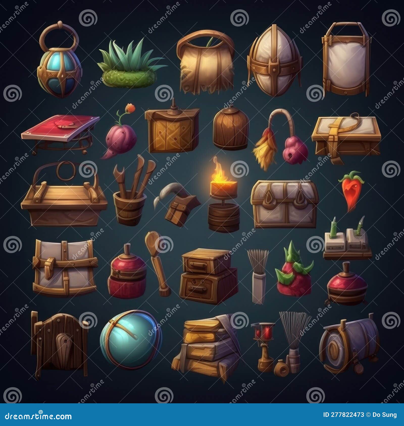 Item game 2d stock illustration. Illustration of artwork - 277822473