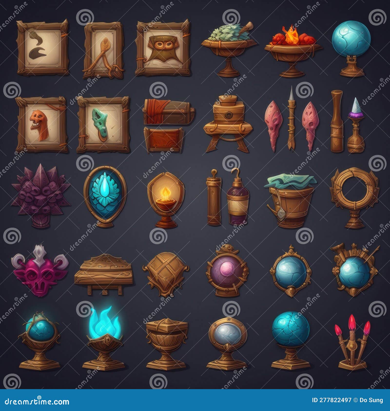 Item game 2d stock illustration. Illustration of diversity - 277822497