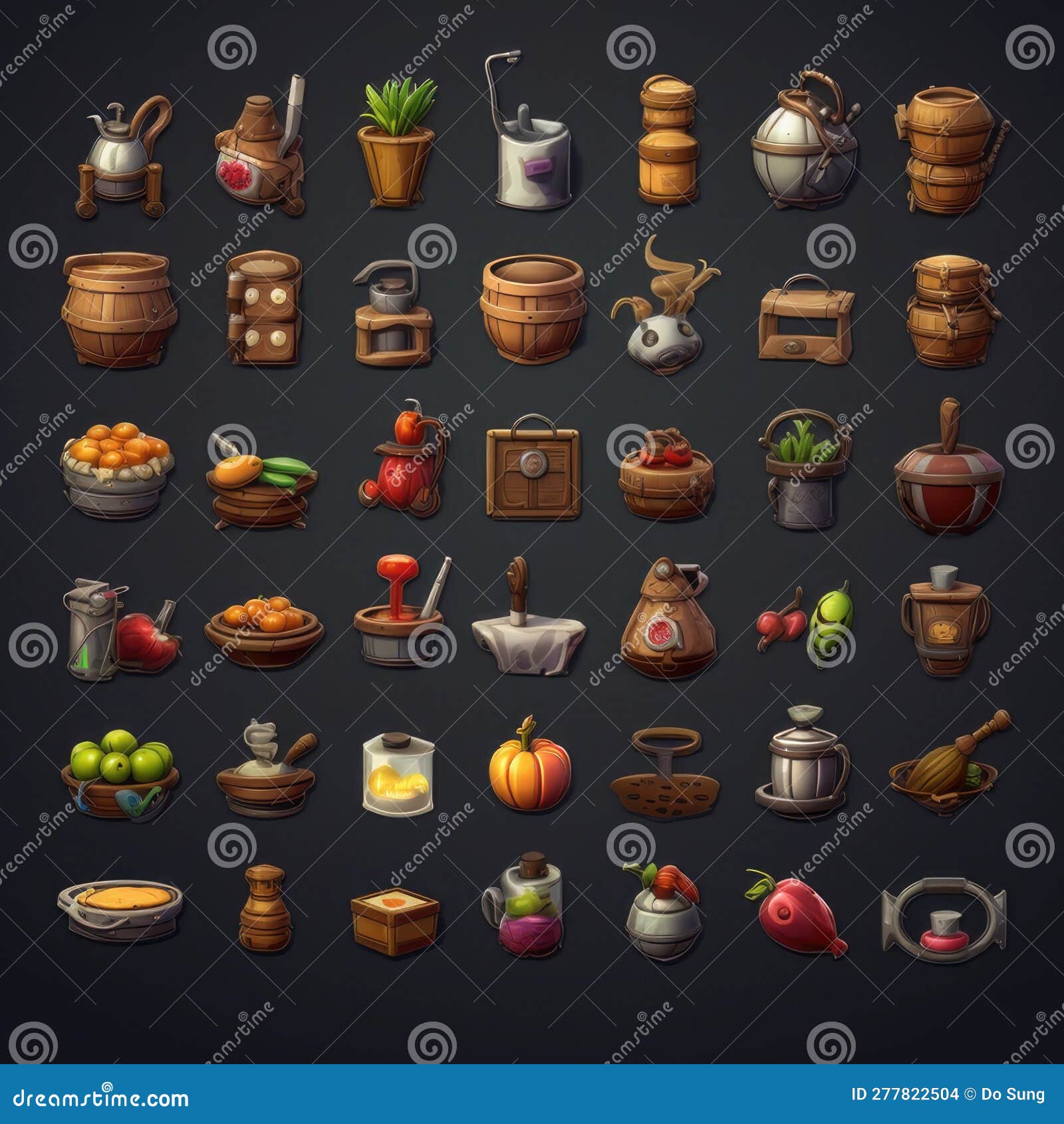 Item game 2d stock illustration. Illustration of items - 277822504