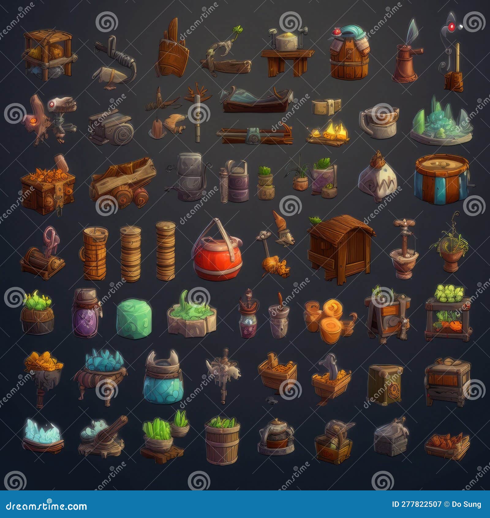 Item game 2d stock illustration. Illustration of items - 277822507