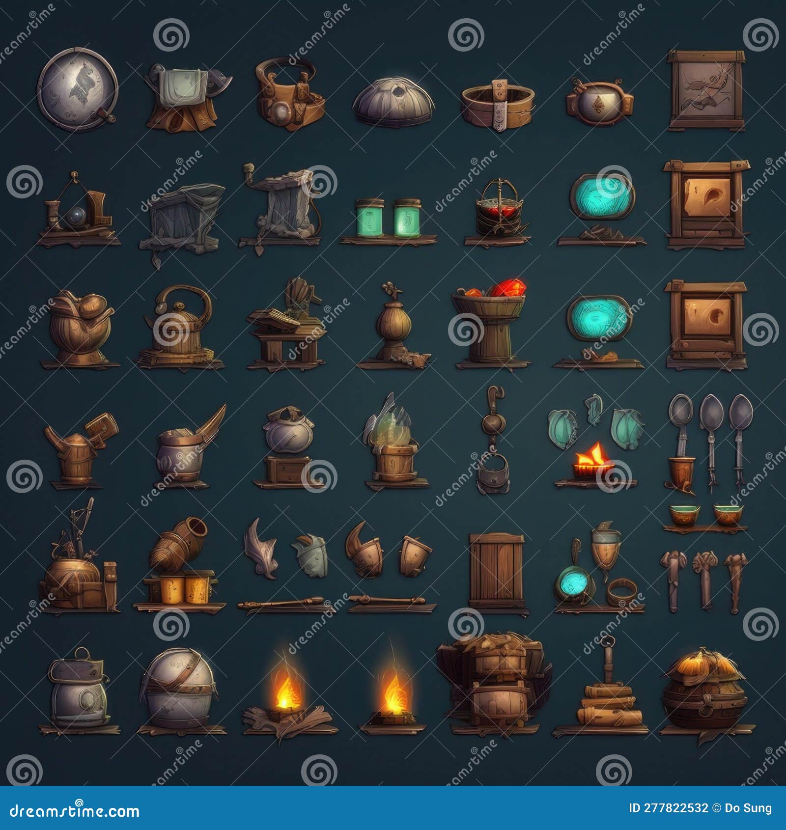 Item game 2d stock illustration. Illustration of exploration - 277822532