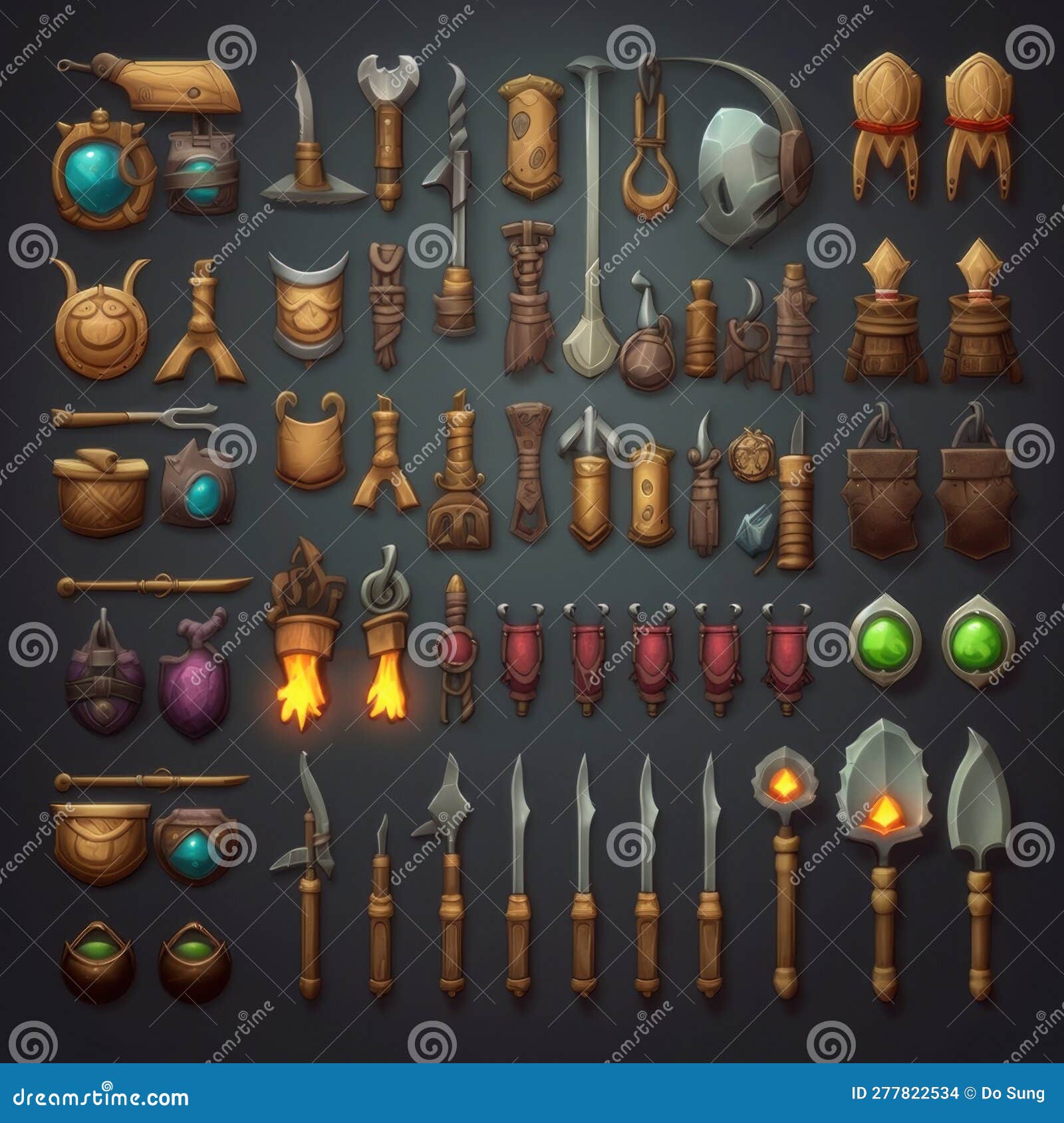 Item game 2d stock illustration. Illustration of artwork - 277822534