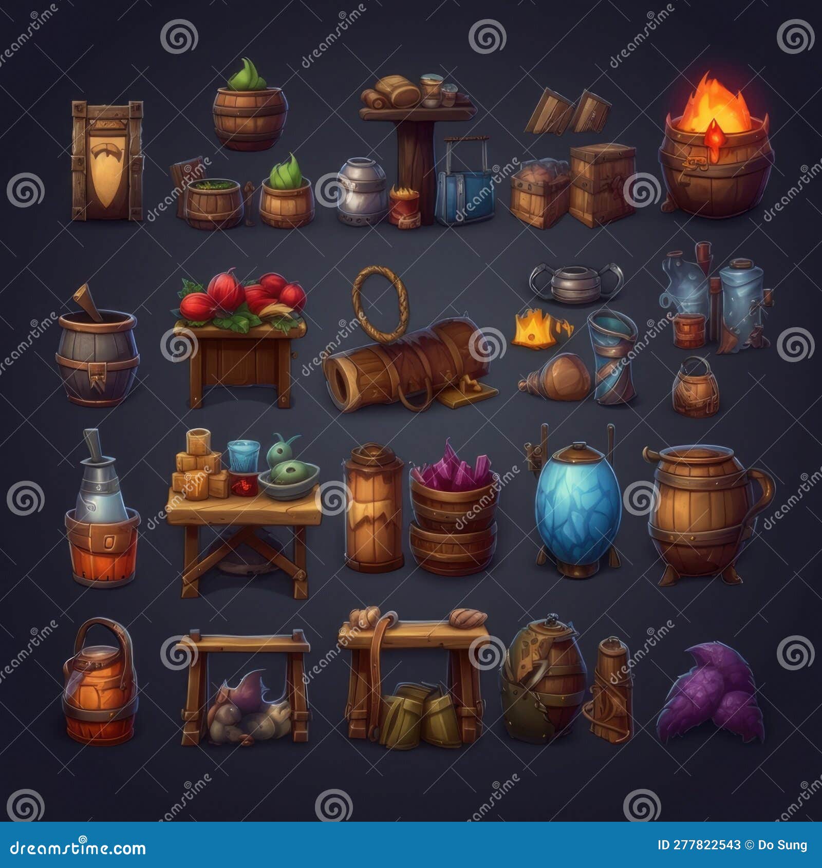 Item game 2d stock illustration. Illustration of items - 277822543