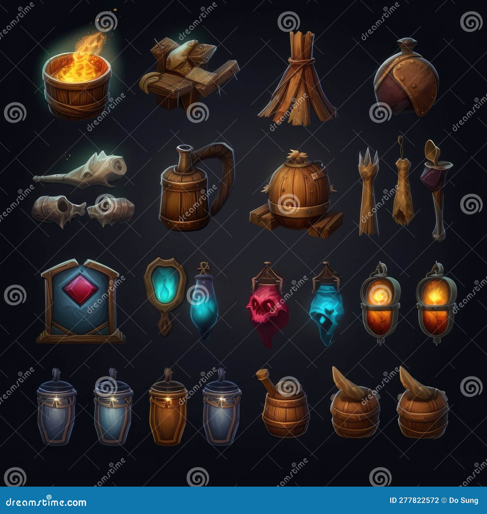 Item game 2d stock illustration. Illustration of coins - 277822572