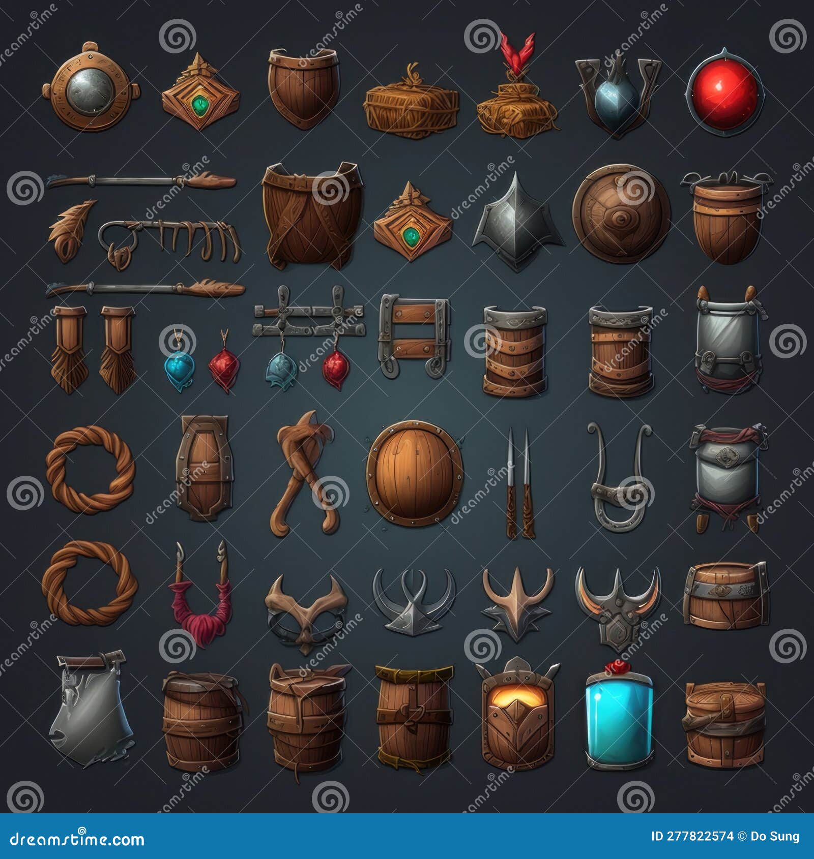 Item game 2d stock illustration. Illustration of creativity - 277822574