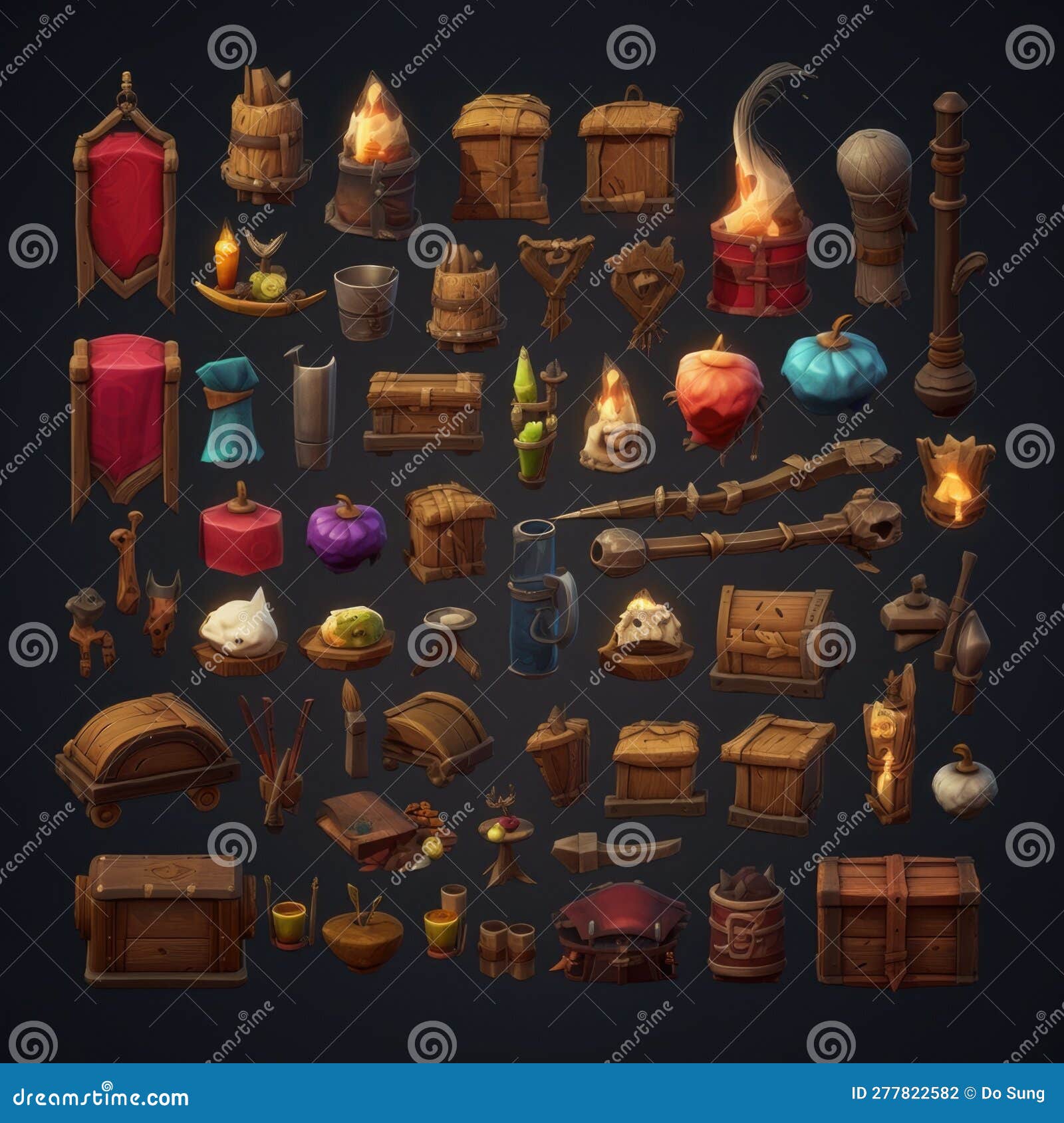 Item game 2d stock illustration. Illustration of artwork - 277822582