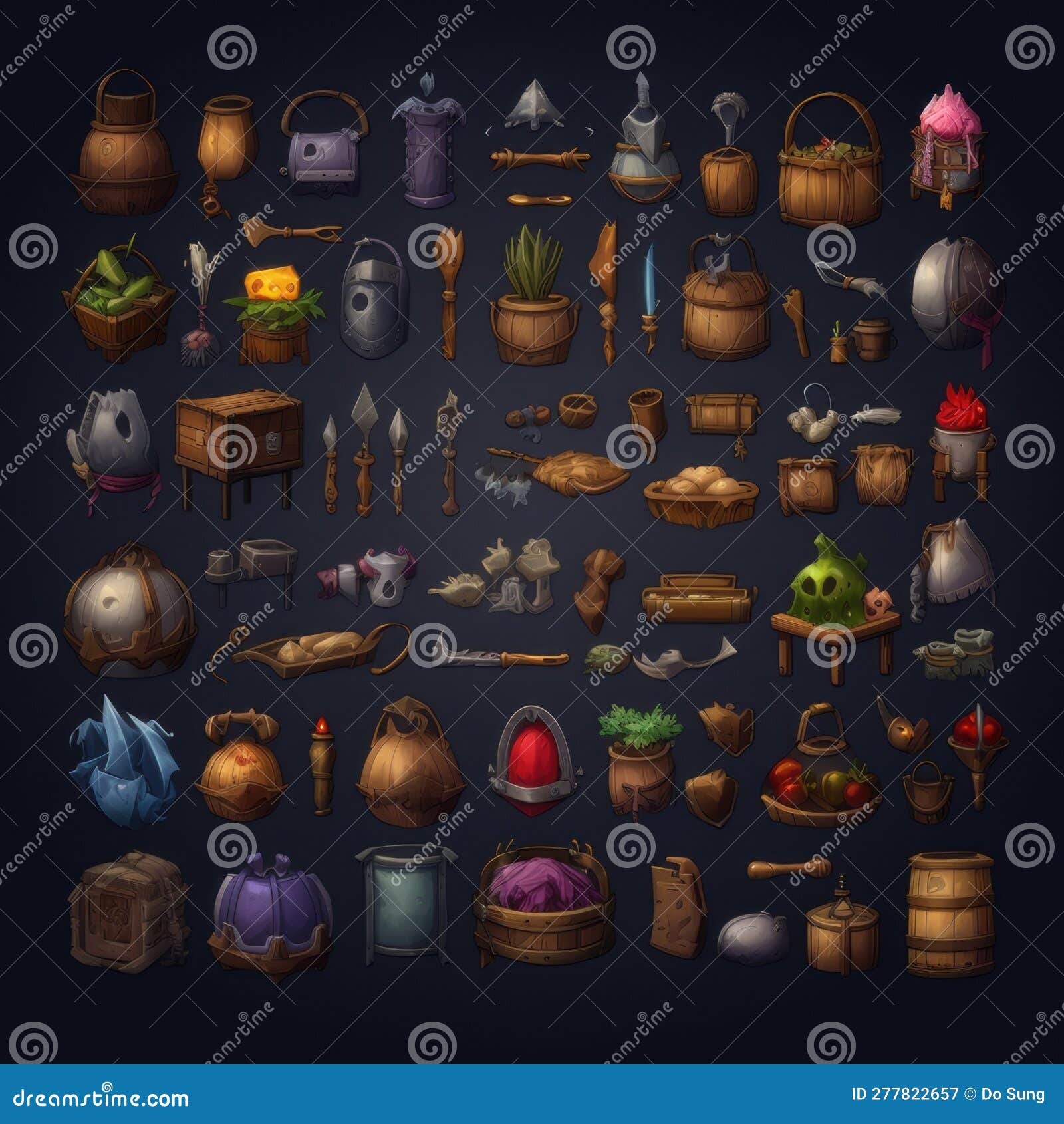 Item game 2d stock illustration. Illustration of pattern - 277822657