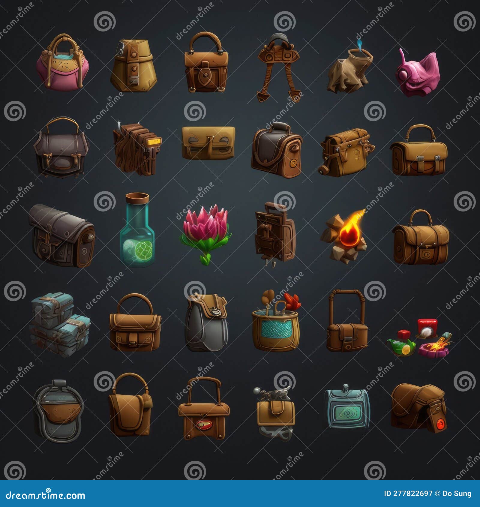 Item game 2d stock illustration. Illustration of items - 277822697