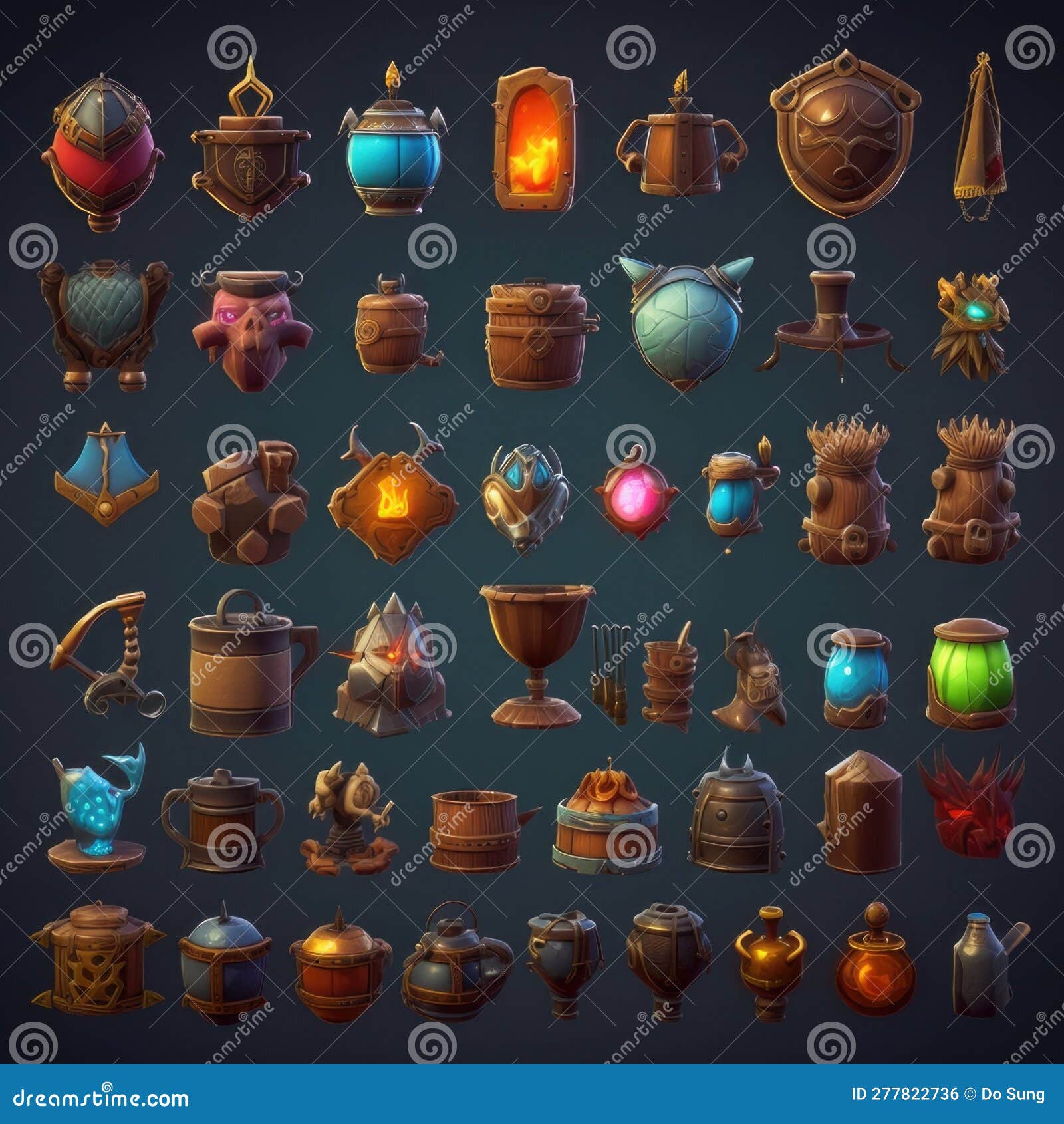 Item game 2d stock illustration. Illustration of shape - 277822736