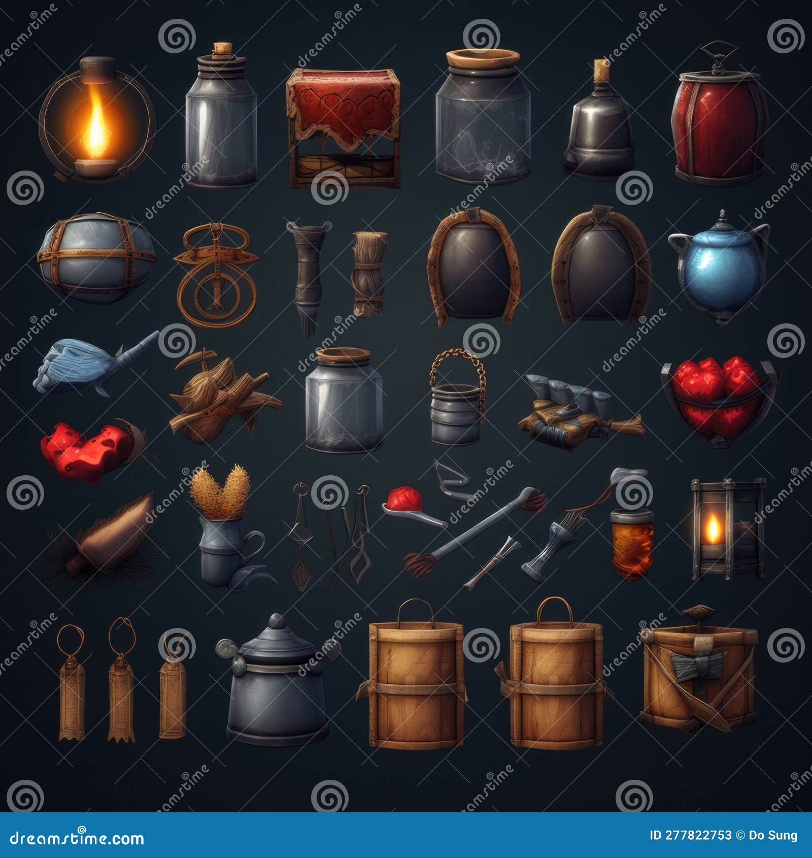 Item game 2d stock illustration. Illustration of graphics - 277822753