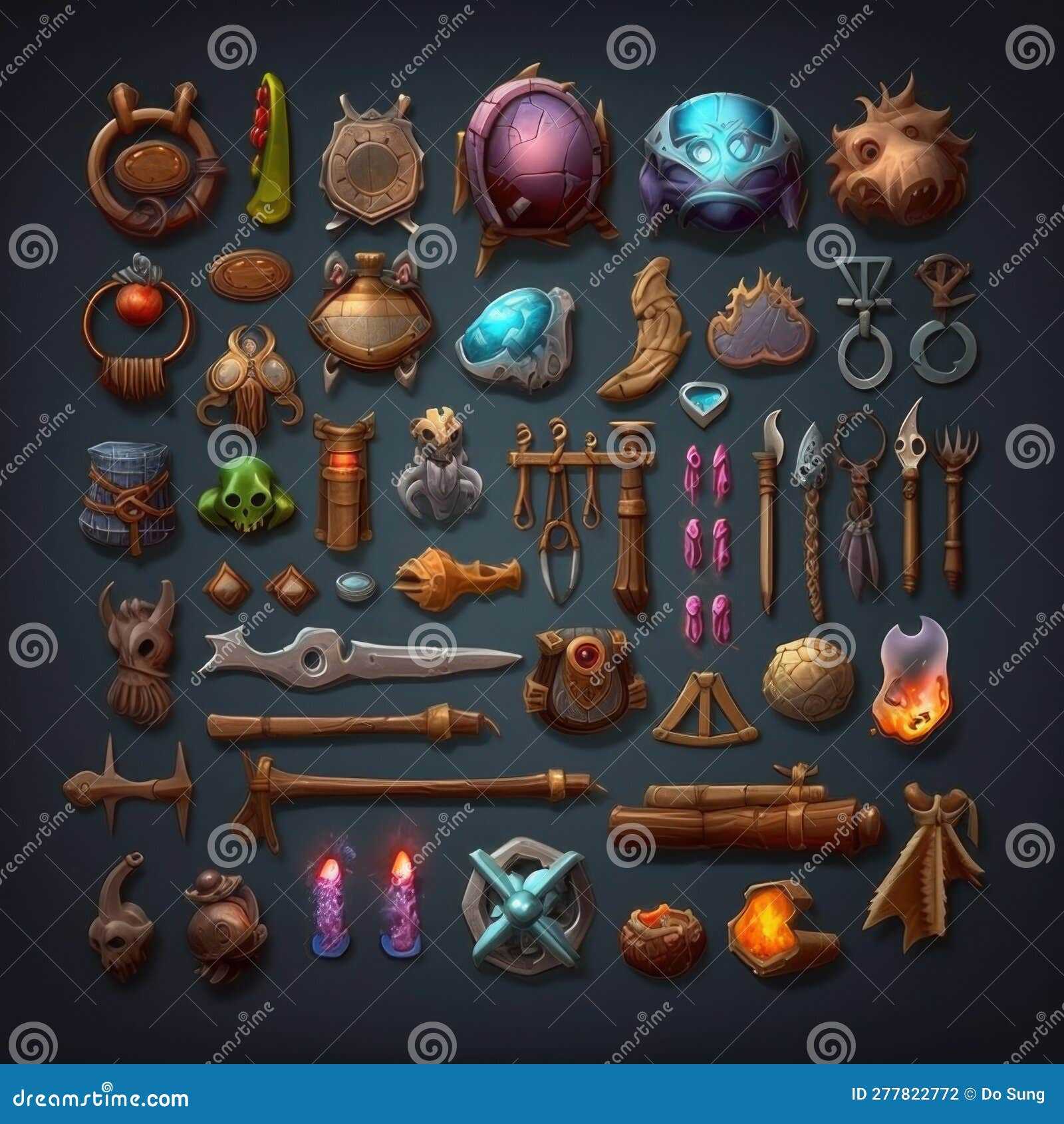 Item game 2d stock illustration. Illustration of leisure - 277822772