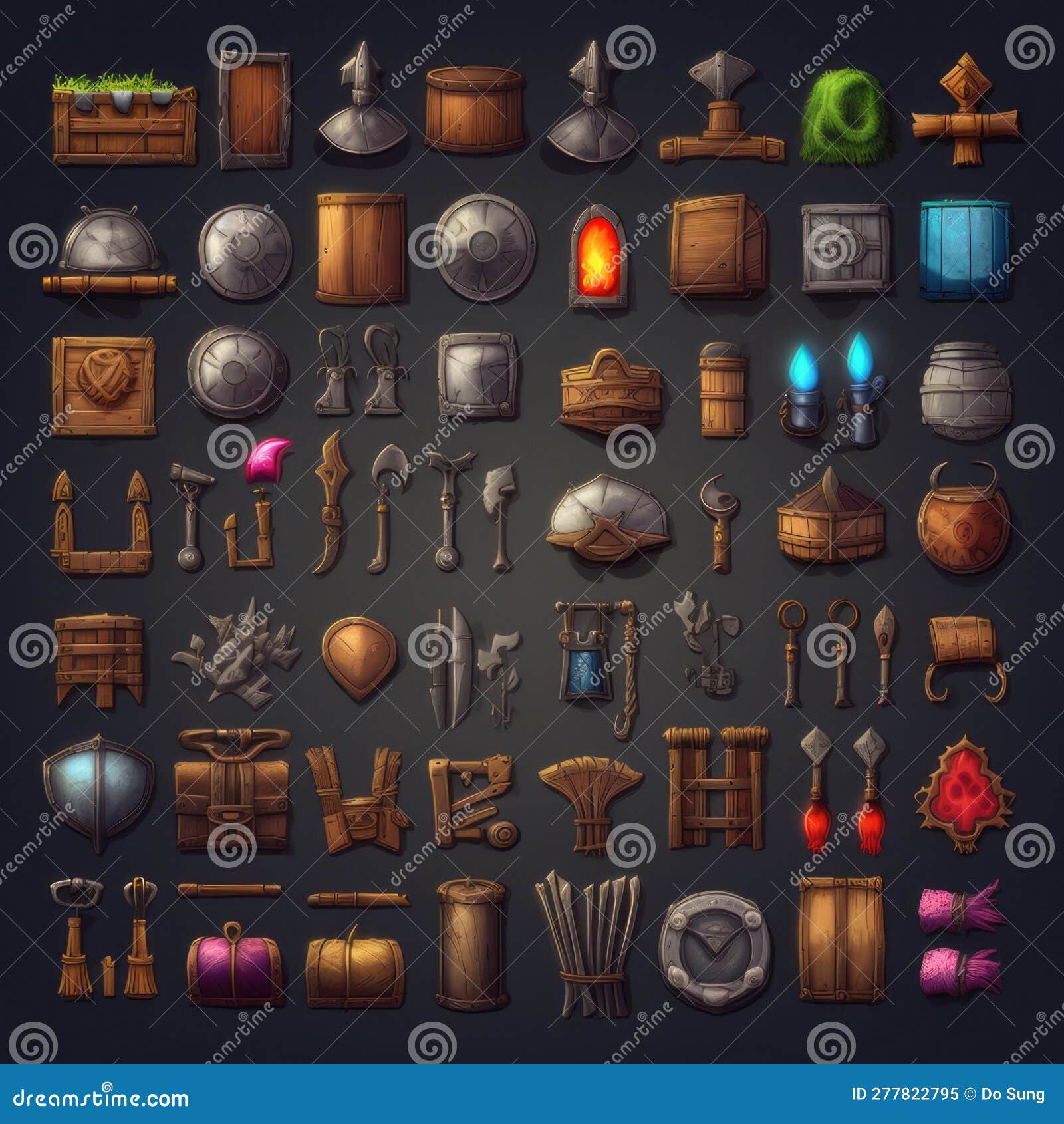 Item game 2d stock illustration. Illustration of play - 277822795