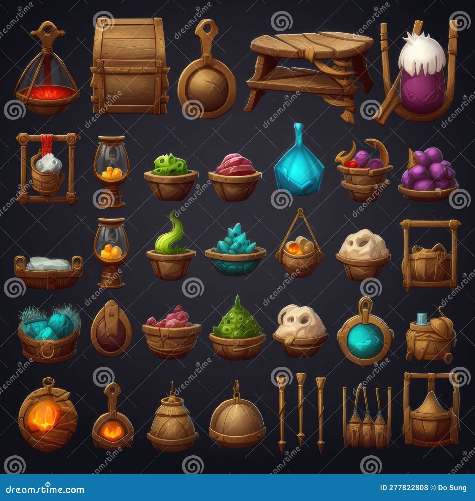 Item game 2d stock illustration. Illustration of creativity - 277822808