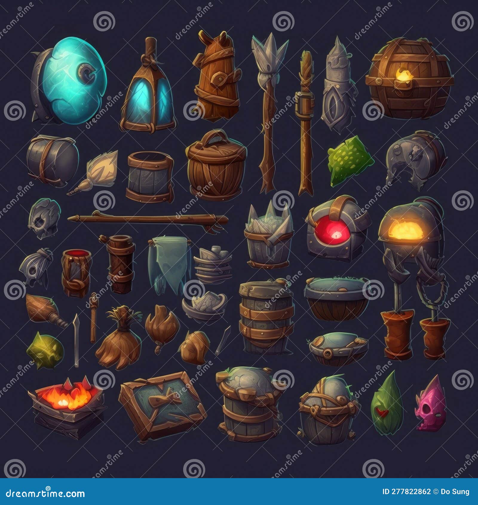 Item game 2d stock illustration. Illustration of design - 277822862